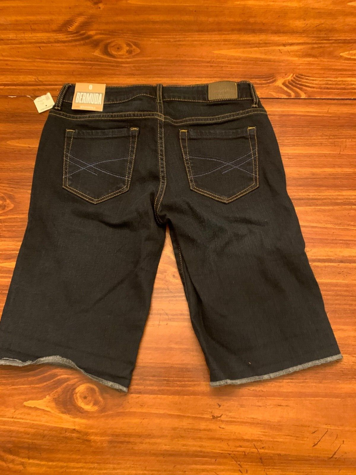 JUNIOR'S AEROPOSTALE 9 INCH SEAM BLUE BERMUDA SHORTS SIZE 0 NEW WITH ...