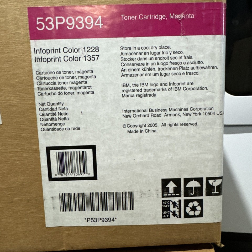 Genuine IBM 53P9394 magenta Toner Cartridge Infoprint Color 1228-1357 ...
