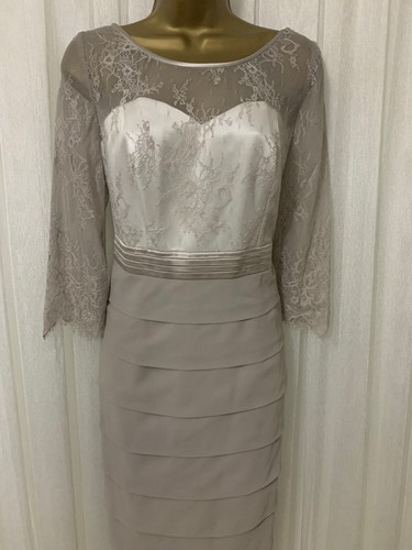 Veni Infantino Ronald Joyce Dress Jacket Taupe Pearl Wedding Guest ...