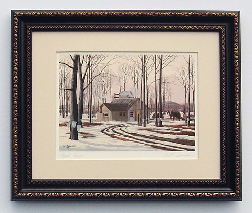 Canadian artist Bill Saunders "Maple Bush" small print with frame | eBay