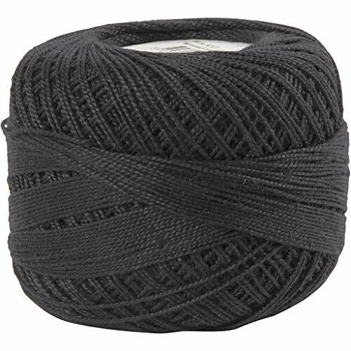 Premium Creativ 100263 Mercerised Cotton Yarn Black 20 G Single Thr ...