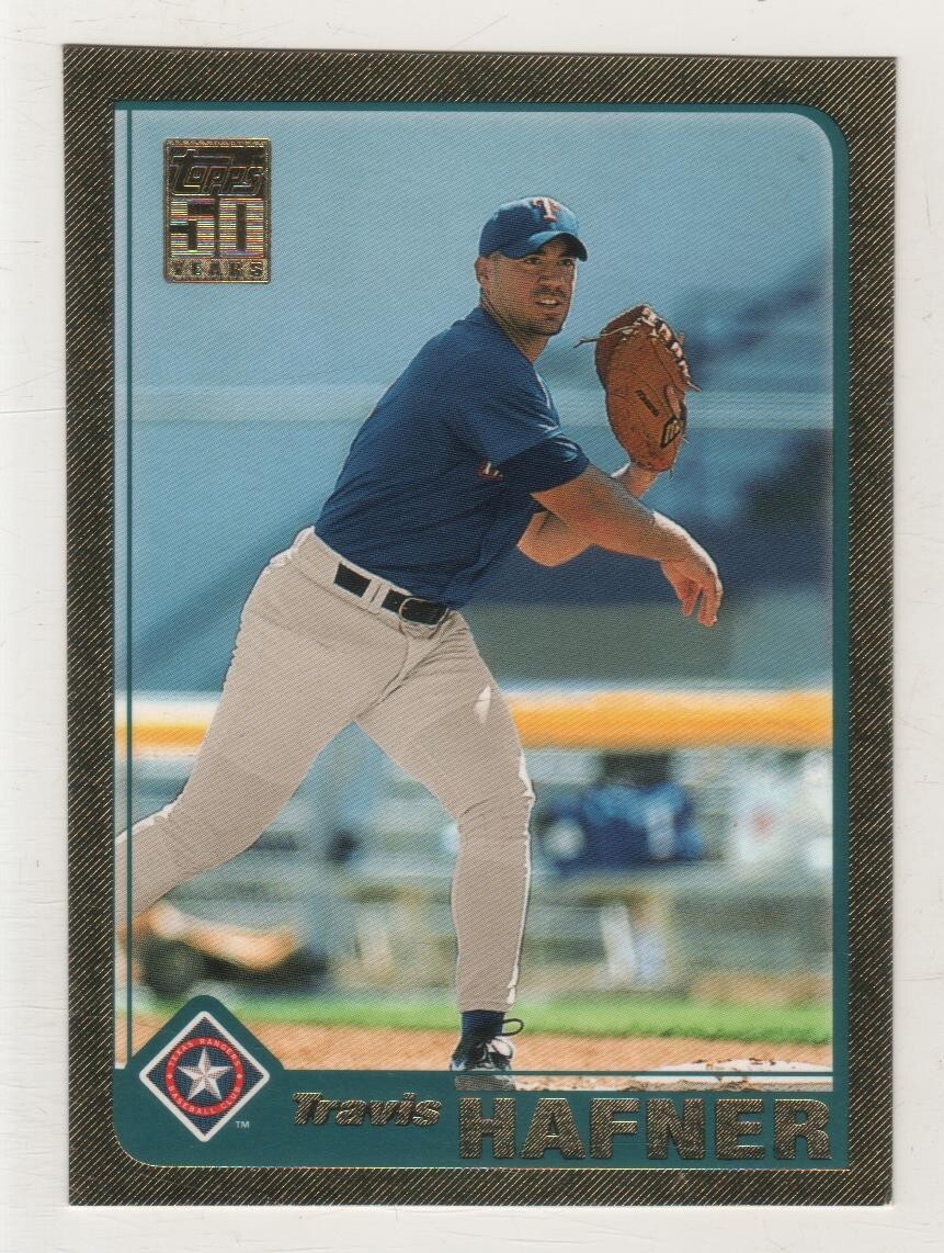 2001 Topps Traded Gold #210 Travis Hafner Texas Rangers BV$10 ####/2001 ...