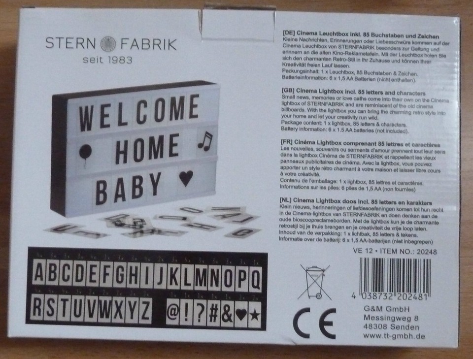 LED Cinema Lightbox With 85 Letters & Symbols Message Sign Board Brand ...