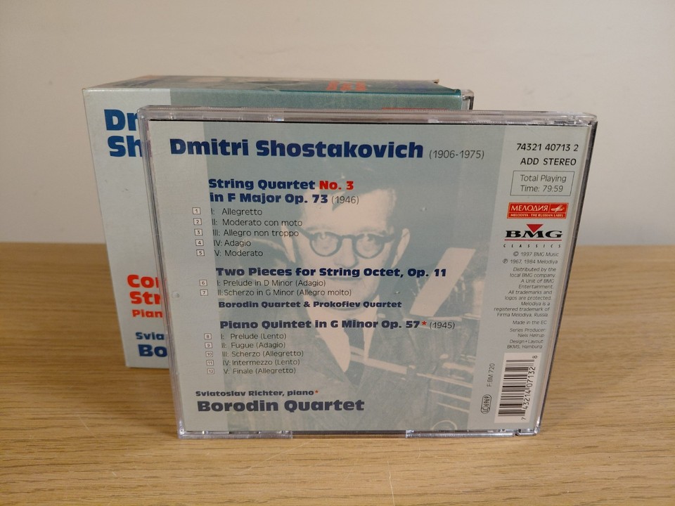 Shostakovich Complete String Quartets Borodin Quartet Melodiya 6 CD Box ...
