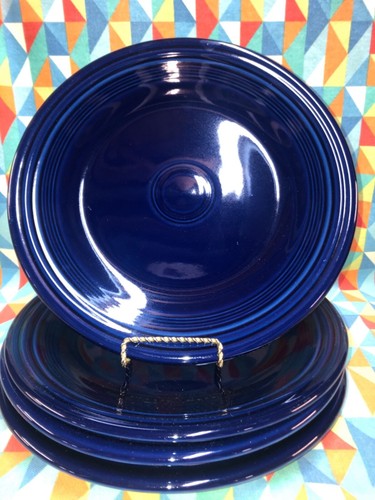 NEW SET 4 FIESTAWARE 10.5" COBALT BLUE DINNER PLATES FIESTA FREE ...