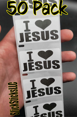 50PCS "I LOVE JESUS" stickers bulk decals labels religious christian ...