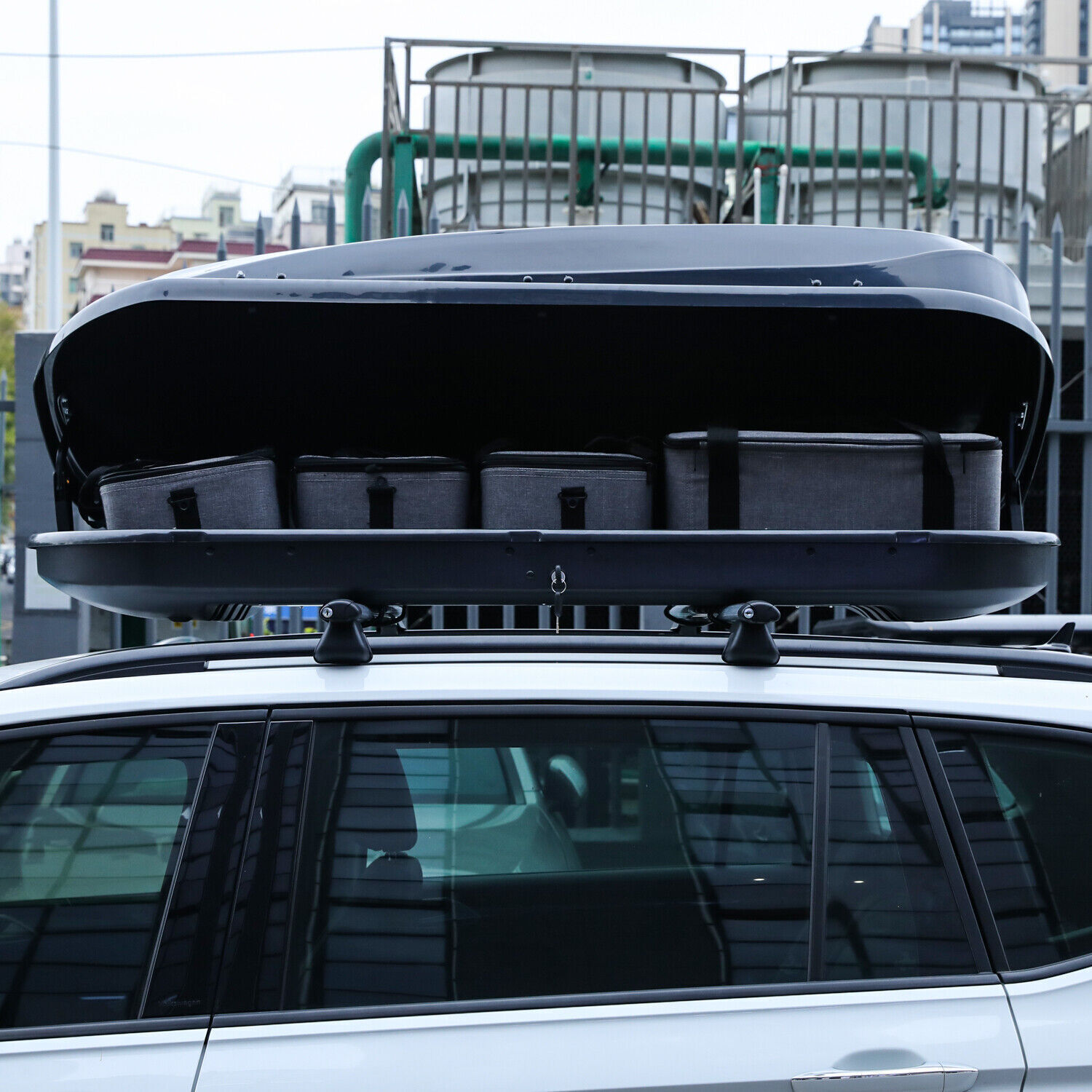 Car Roof Top Box 430 Litre Gloss Black Extra Large Top Car 75kg Luggage ...