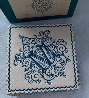 Vintage Ambassador Hallmark Cards Paper Coasters Monogram "M" - 13 in ...