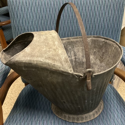 Antique 1912 Fireplace Coal Ash Bucket Shuttle #17 Galvanized Planter ...
