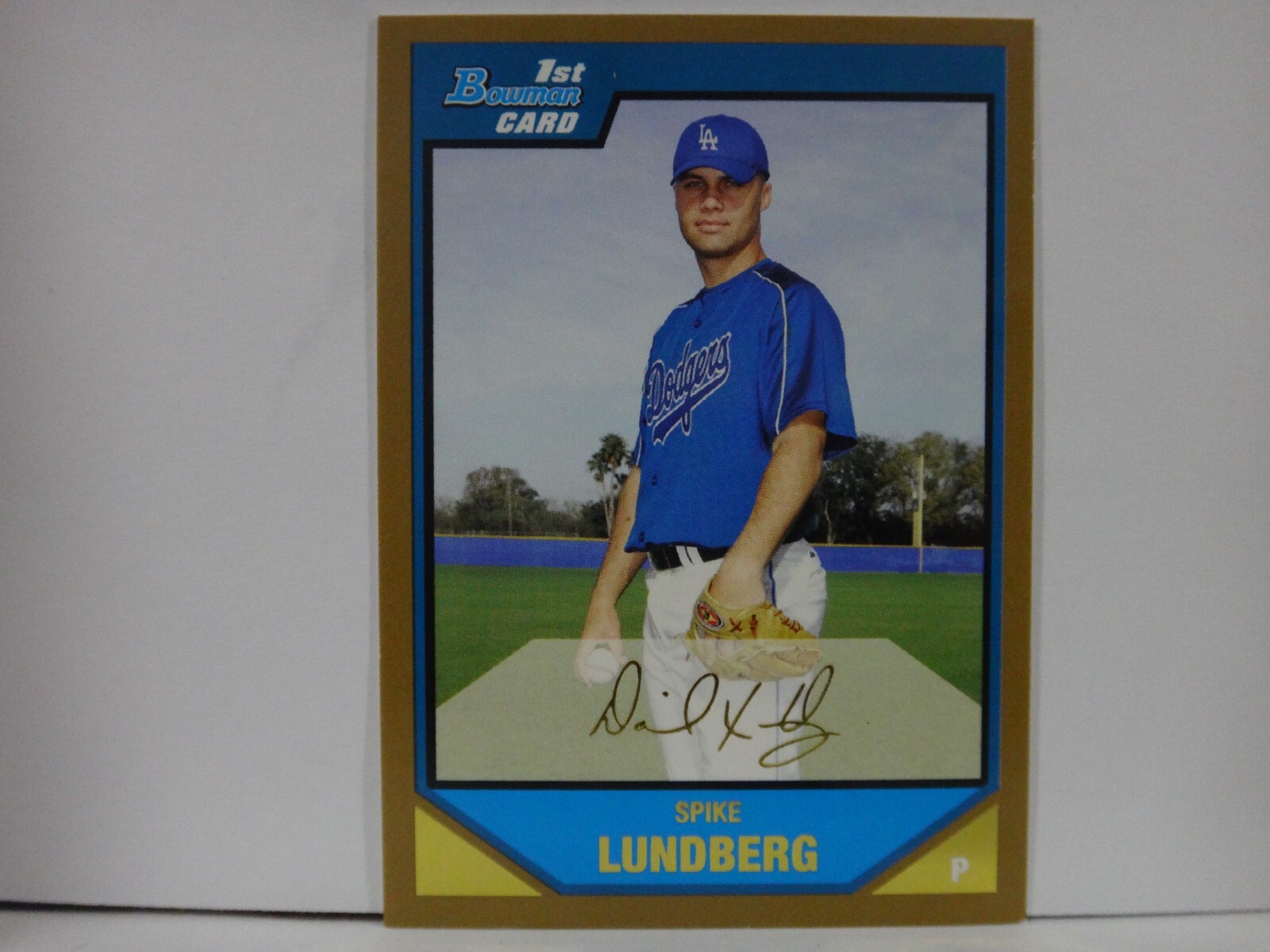 2007 Bowman Prospects Gold Dodgers Baseball Card #BP81 Spike Lundberg ...