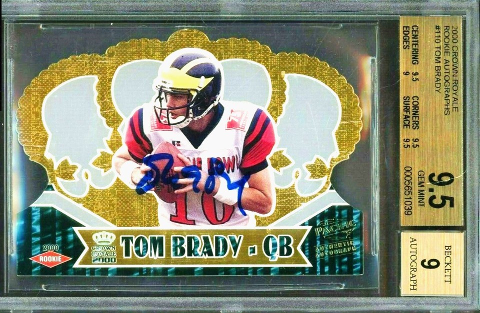 BGS 9.5 Rc Tom Brady Auto 2000 Crown Rookie Brady Signed Tom Brady ...