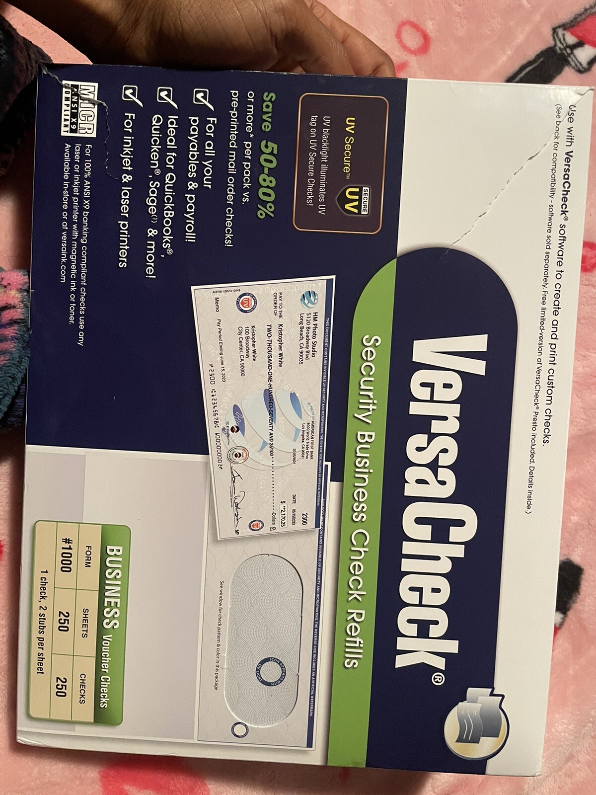 VersaCheck Security Business Check Refills Form #1000 | eBay