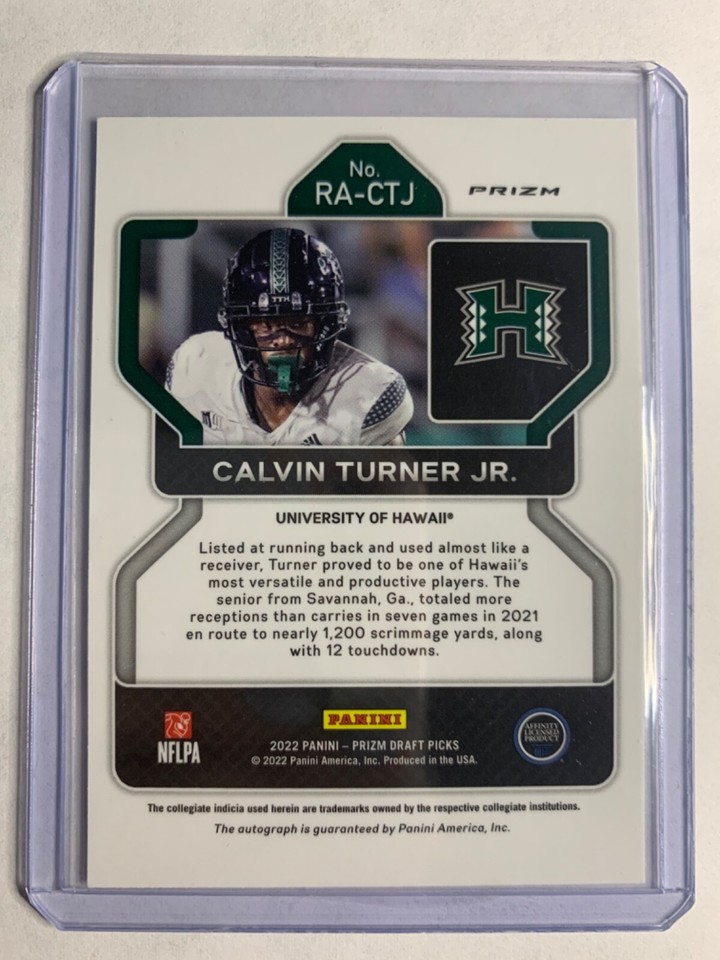 2023 Prizm Draft Auto Calvin Turner Jr. RC Silver Prizm Hyper Hawaii (1 ...