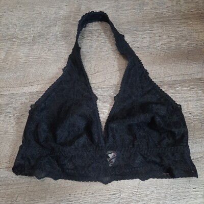 VICTORIA'S SECRET Women Size M black Lace Triangle Bralette | eBay