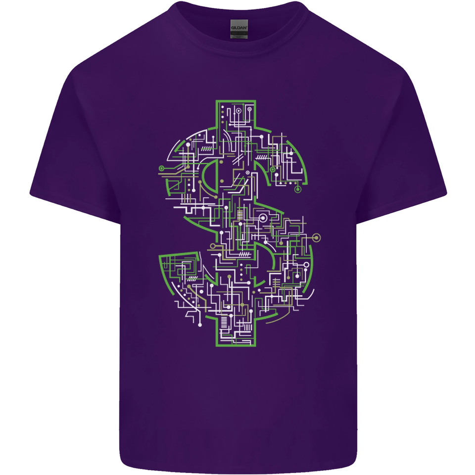 Electric Dollar Sign Crypto Mens Cotton T-Shirt Tee Top | eBay