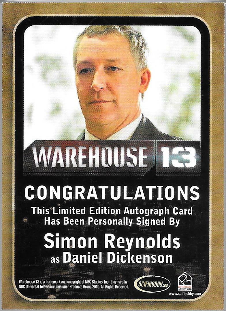Warehouse 13 Season 1 Autograph Card Simon Reynolds as Daniel Dickenson ...