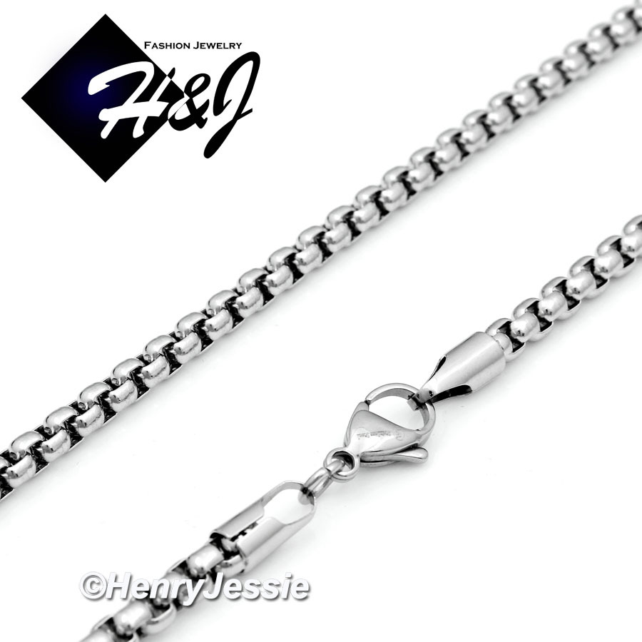 20"MEN Stainless Steel 3mm Silver Box Chain Necklace Muslim Allah ...