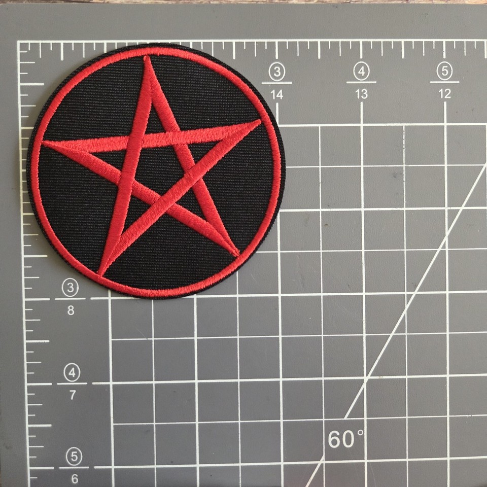 Pentagram Star Red And Black Witch Wicca Goth Iron On Patch | eBay