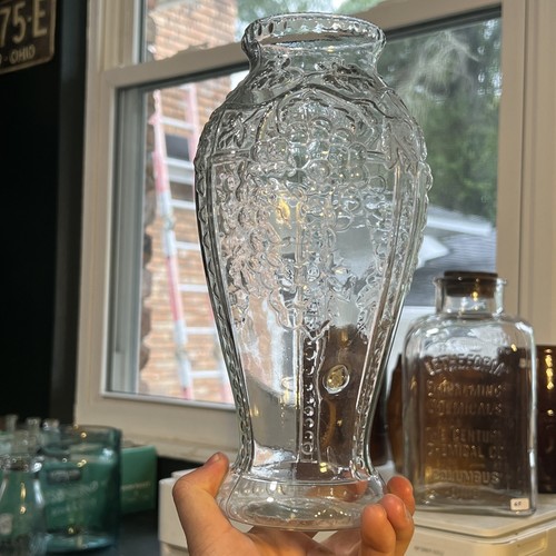 Antique Goofus Glass Grapevine Embossing Crazy Flaw Inclusion! Ground ...