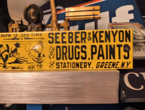 VINTAGE SEEBER AND KENYON FOR DRUGS PAINTS PORCELAIN AMERICANA SIGN OLD ...
