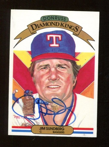 Jim Sundberg Signed 1982 Donruss Diamond Kings #7 Autographed Rangers ...