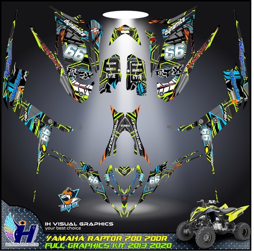 Kit déco Yamaha Raptor 700 700R 2013 2014 2017 à 2022 stickers vtt | eBay