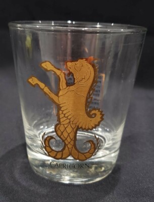 CAPRICORN VINTAGE Anchor Hocking MCM ZODIAC SIGN GLASSES Tumbler ...