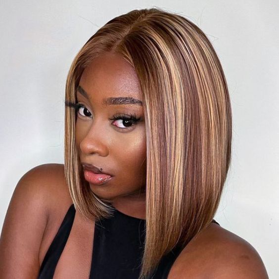 Light Brown Hair With Highlights Bob
