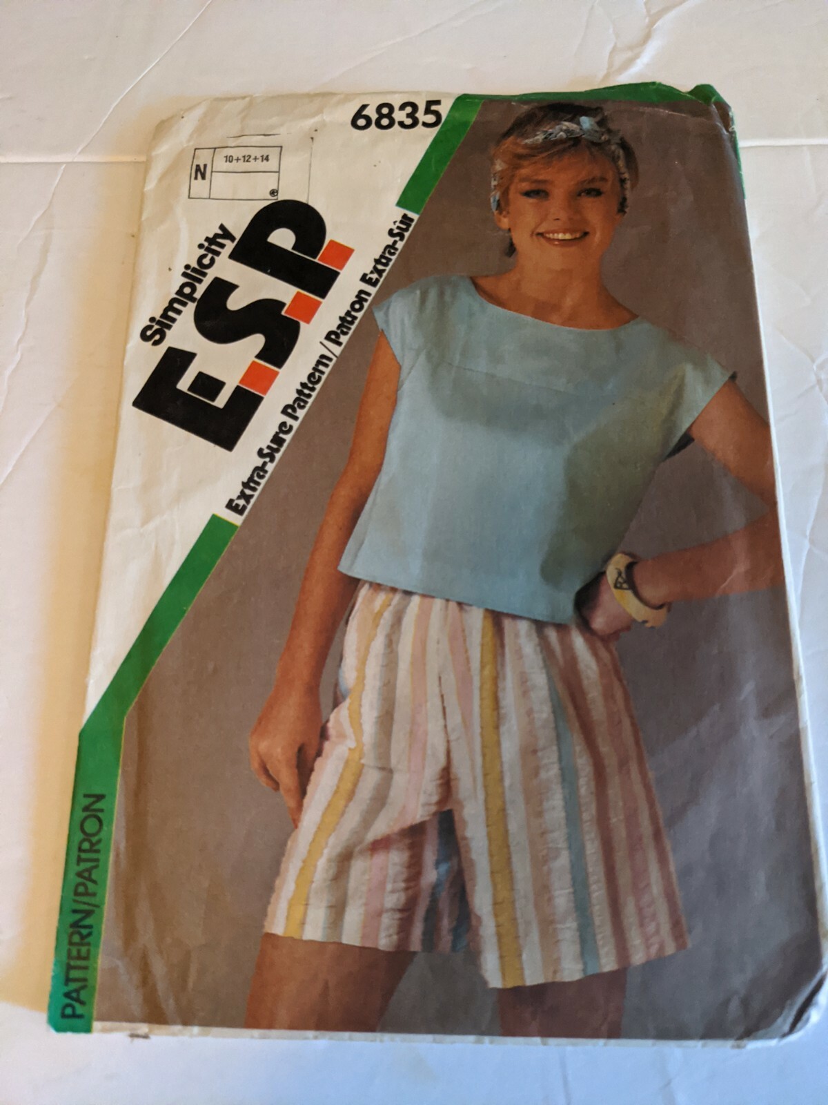 1985 SIMPLICITY 6835 Misses' Pullover Top Pull On Shorts Size N 10 12 ...