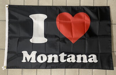 I Love Montana Heart Flag FREE SHIP Conquer State Beer Man Cave Home ...