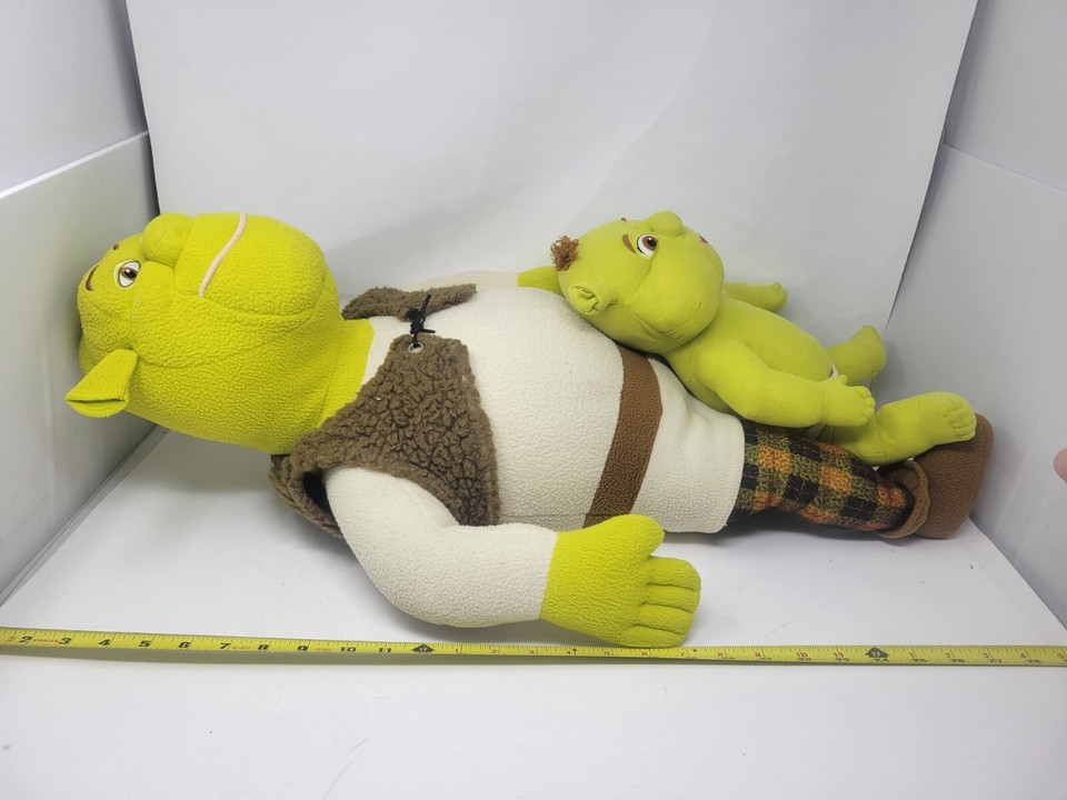 Shrek 2 Shrek Jumbo Cuddle Pillow W/ Baby Shrek Plush Stuffed Animal ...