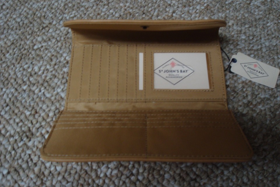 St Johns Bay Tangerine Orange Clutch Wallet. SJB Continental. MSRP $40 ...