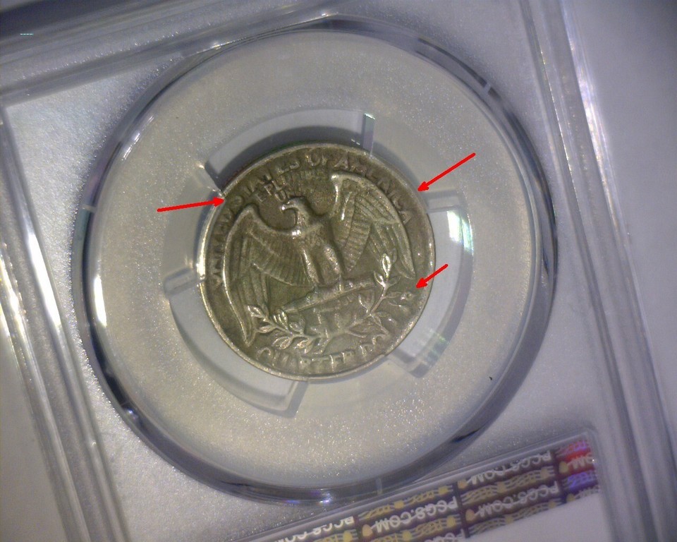 1970 D WASHINGTON QUARTER STRUCK ON A "DIME STOCK" PCGS XF 45 U.S ...