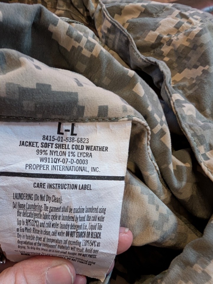 USGI Military Large Long soft shell cold weather jacket | eBay