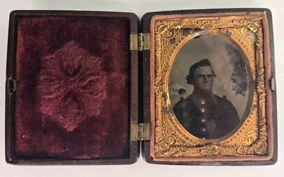 Antique Tintype Photo Full Union Case ID'd Civil War Soldier John ...