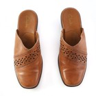 Clarks Brown Leather Cut Out Mules Slip On Casual Shoes Heels Women 8.5 ...
