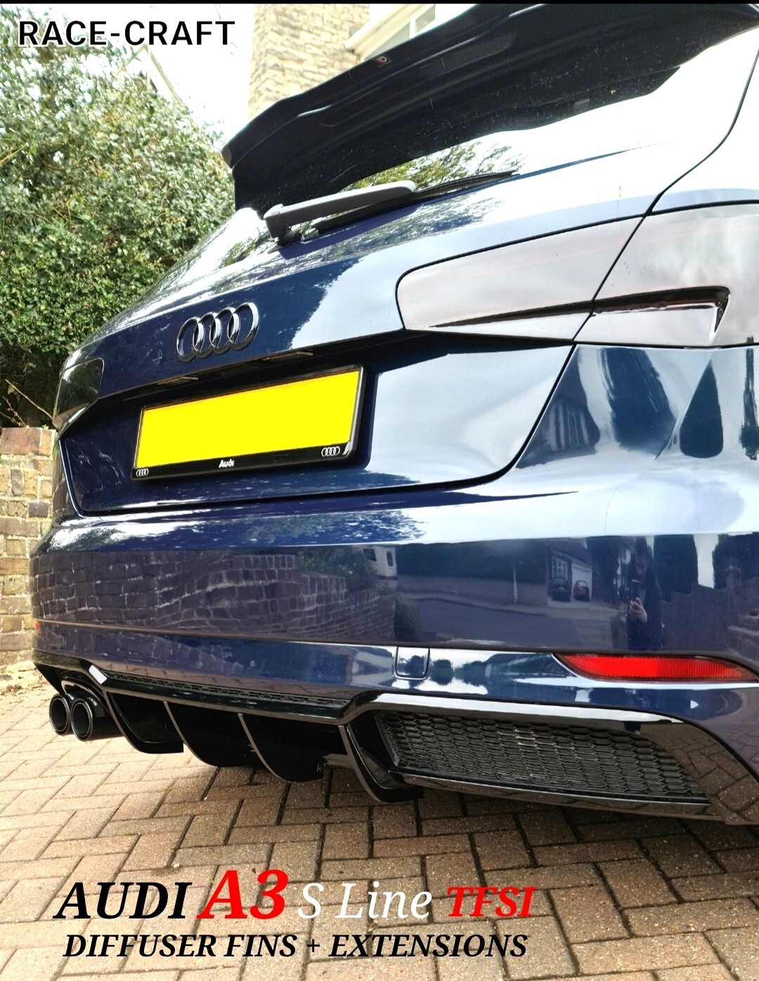 AUDI A3 S LINE HATCH 2016-2020 Diffuser fins EASY FIT!, AUDI A3 TFSI ...