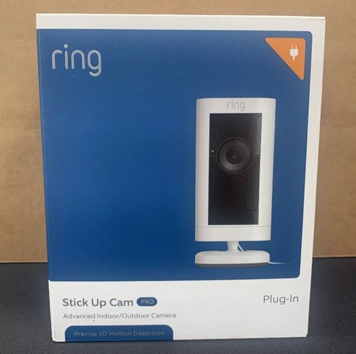 Ring - Stick Up Cam Pro Plug In Indoor/Outdoor Security Camera with 3D ...