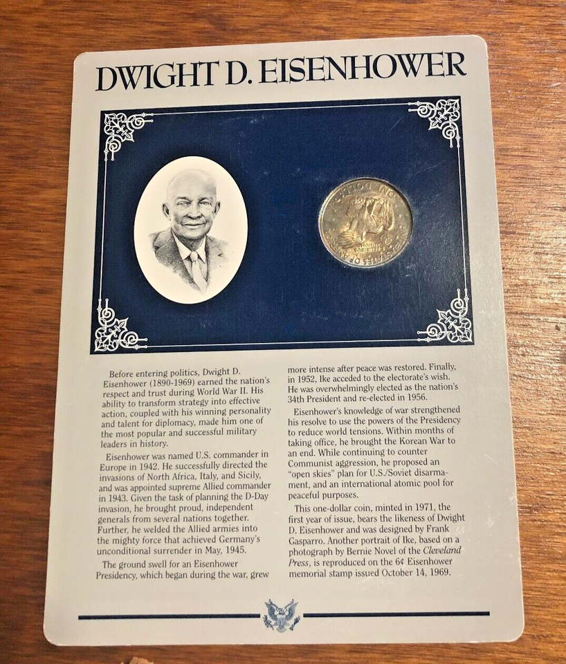 Dwight Eisenhower Coin & Stamp Set Great Americans Honored on Coins and ...
