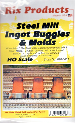 HO Scale Rix Products 628-0601 Steel Mill Ingot Buggies & Molds | eBay