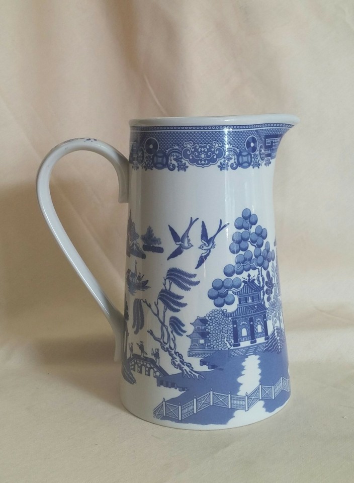 SPODE BLUE WILLOW Pitcher 8" Made In England | eBay