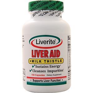 Liverite Liver Aid Milk Thistle Dietary Supplement - 150 Capsules ...