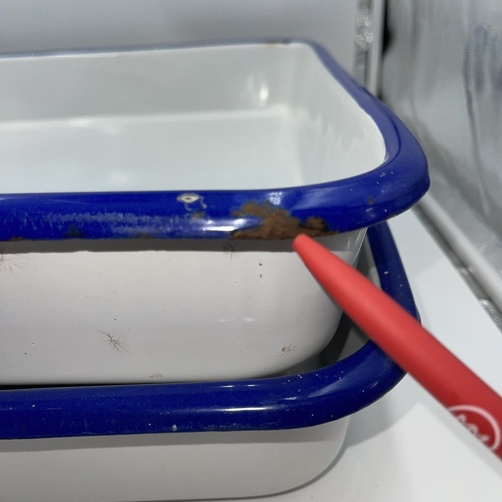 CESCO 17 x 20 Photo Developing Trays White Blue Porcelain or Enamel ...