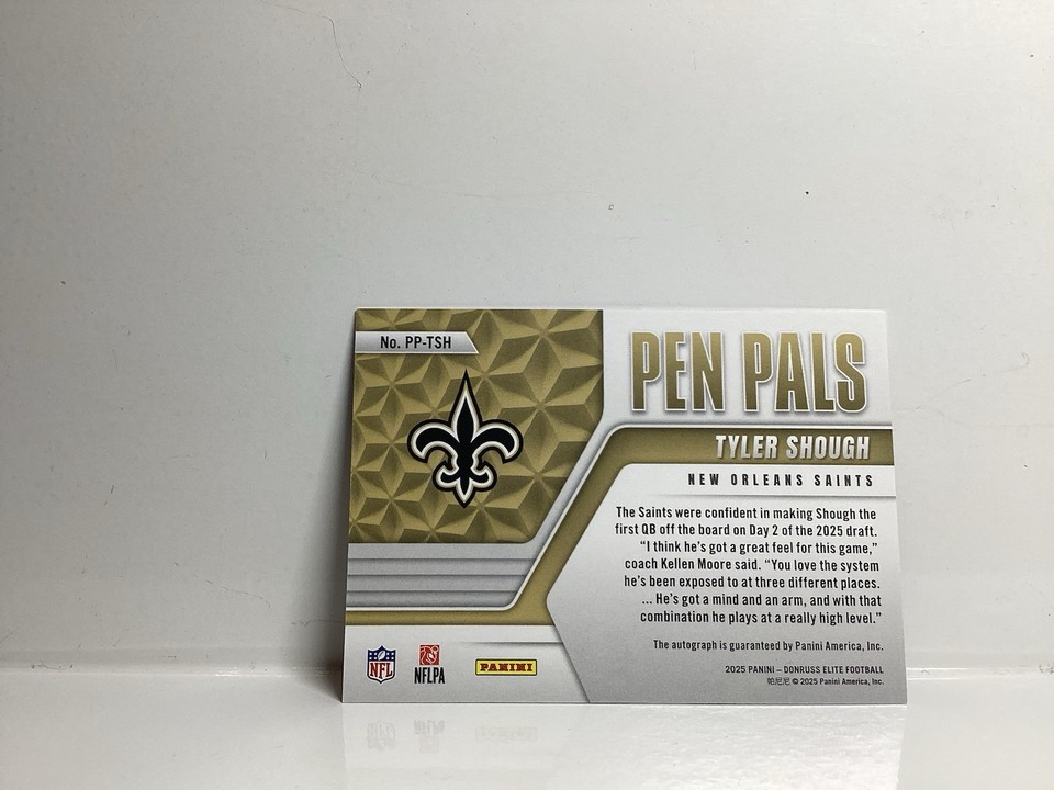 2025 Elite Pen Pals Saints Tyler Slough Blue On Card Rookie Autograph ...