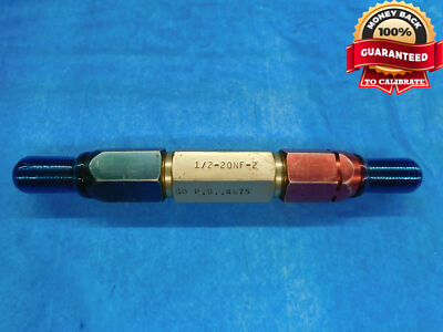 1/2 20 NF 2 THREAD PLUG GAGE .5 GO NO GO P.D.'S = .4675 & .4711 UNF-2 ...