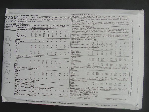 Simplicity Womens Cape Capelet Tunic Bags Sizes 14-22 Sewing Pattern ...