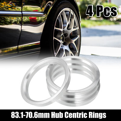 4pcs 83.1mm to 70.6mm Aluminium Alloy Car Hub Centric Rings Wheel Bore ...