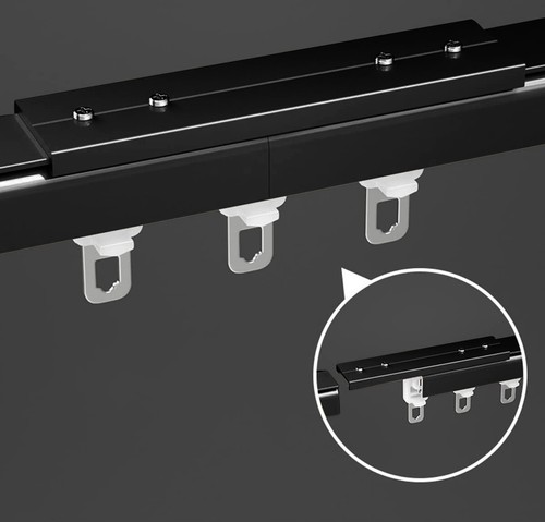 2m Heavy Duty Steel Curtain Hanging Track System w/ Rollers & Mounting ...