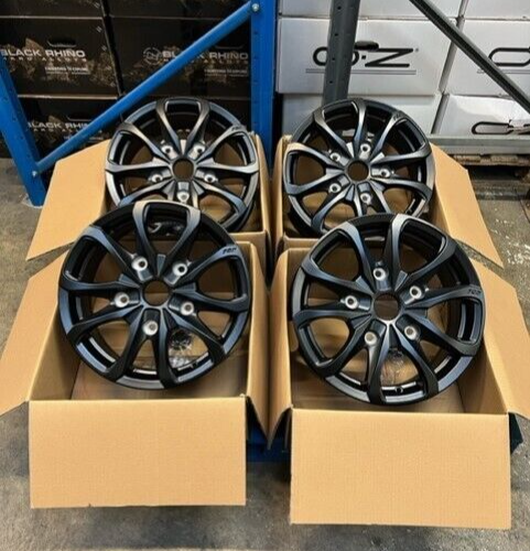 16" FOX RACING OPUS 2 ALLOY WHEELS SATIN BLACK FIT FORD TRANSIT ...