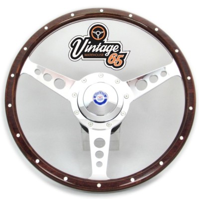 Morris Minor Mini Classic 14" Wood Rim Steering Wheel & Fitting Boss ...